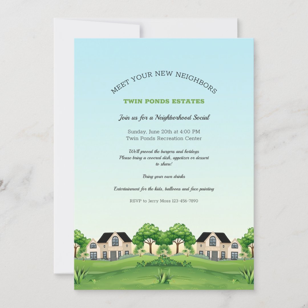 Neighbors Meet and Greet Invitation | Zazzle
