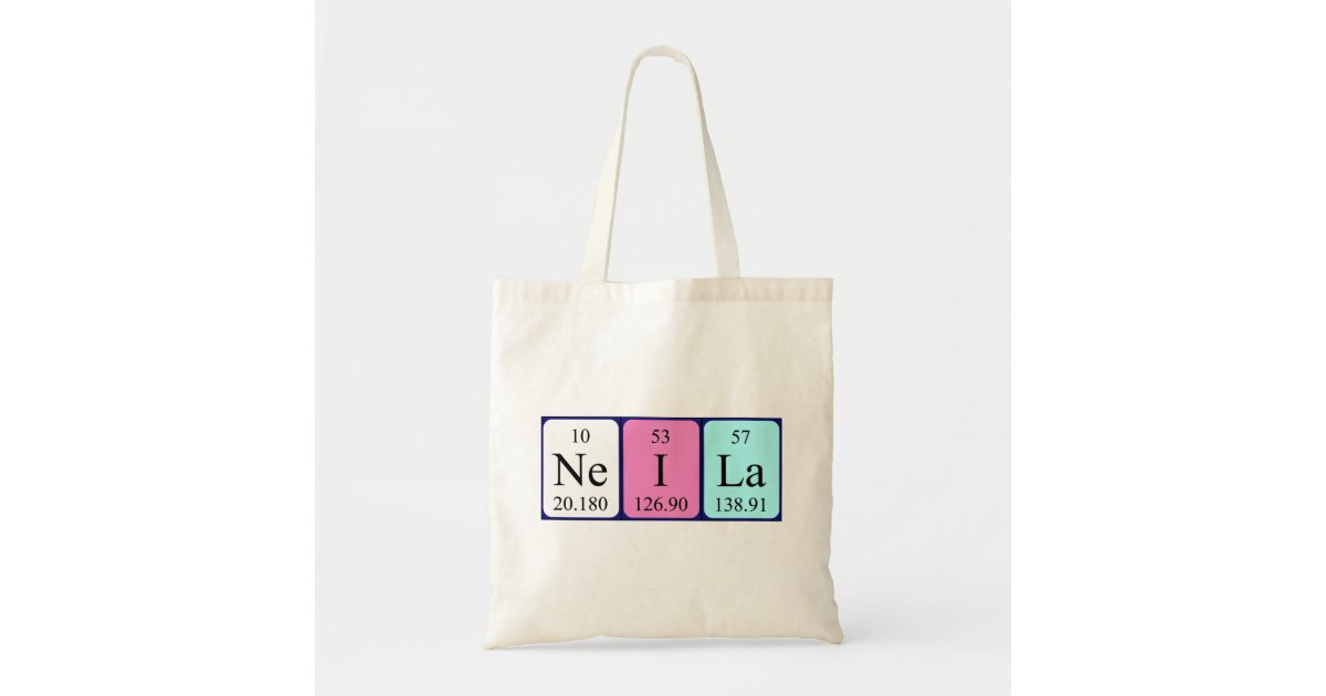 Neila periodic table name tote bag | Zazzle