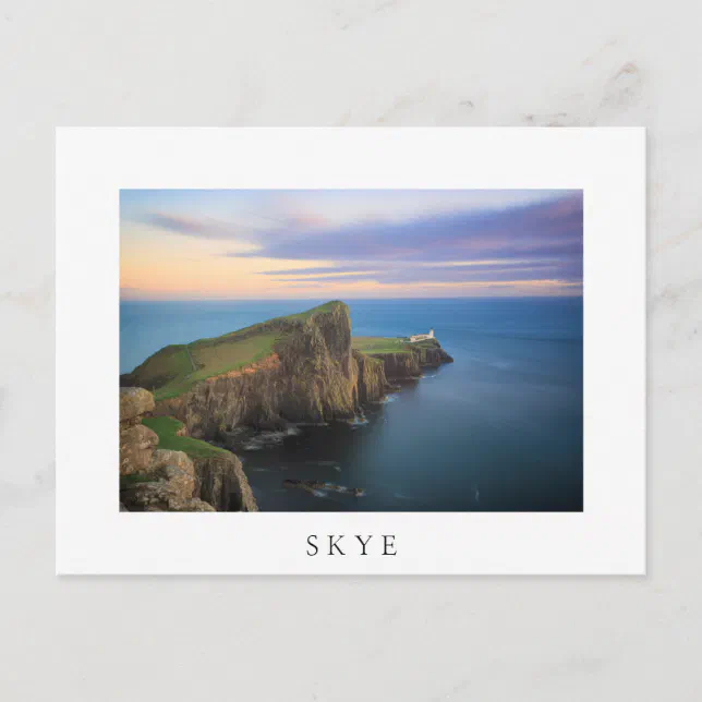 Neist point lighthouse on Skye at sunset Postcard | Zazzle