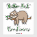 Neither Fast, Nor Furious Funny Lazy Sleepy Sloth Sticker | Zazzle