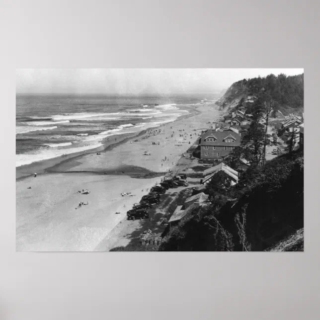 Nelscott, Oregon Beach Scene Waterfront Poster | Zazzle