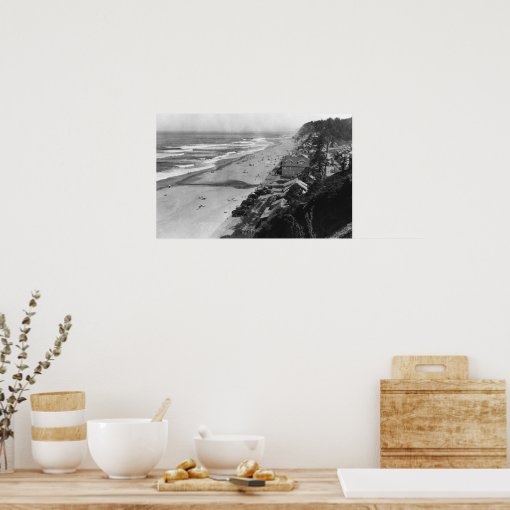 Nelscott, Oregon Beach Scene Waterfront Poster | Zazzle