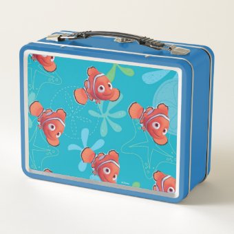 Nemo Teal Pattern Metal Lunch Box | Zazzle