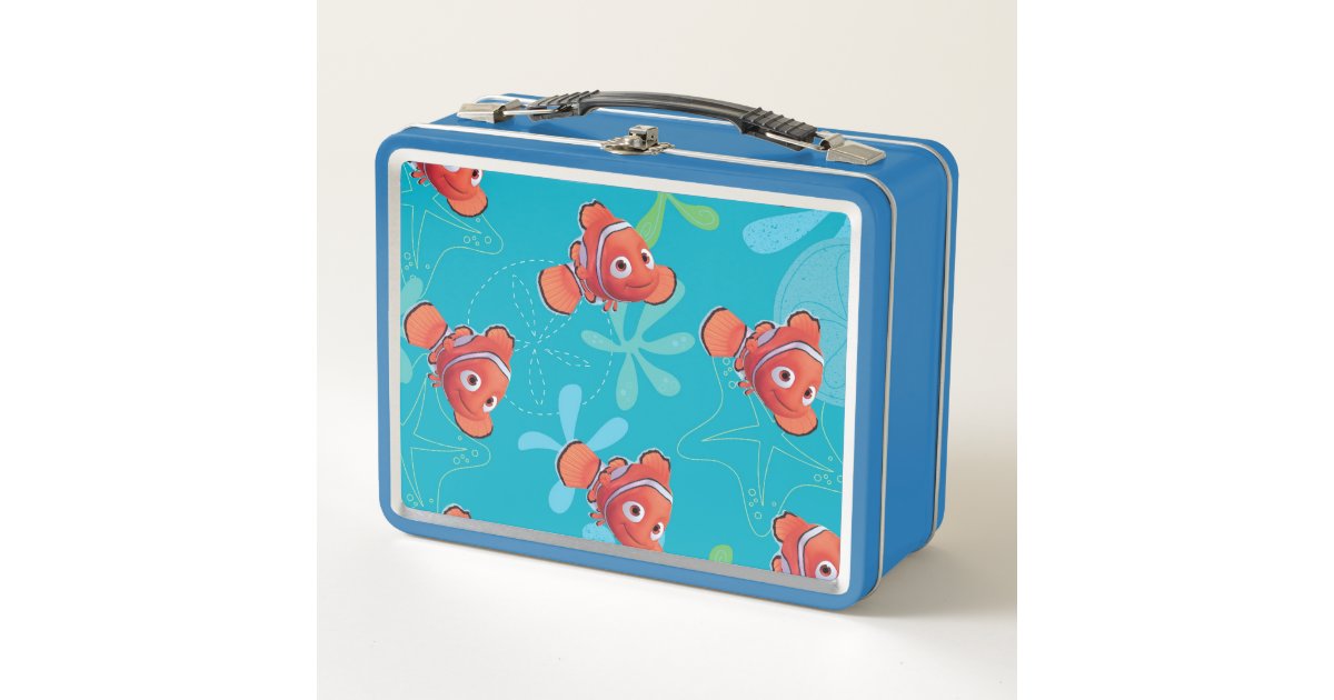 Nemo Teal Pattern Metal Lunch Box | Zazzle