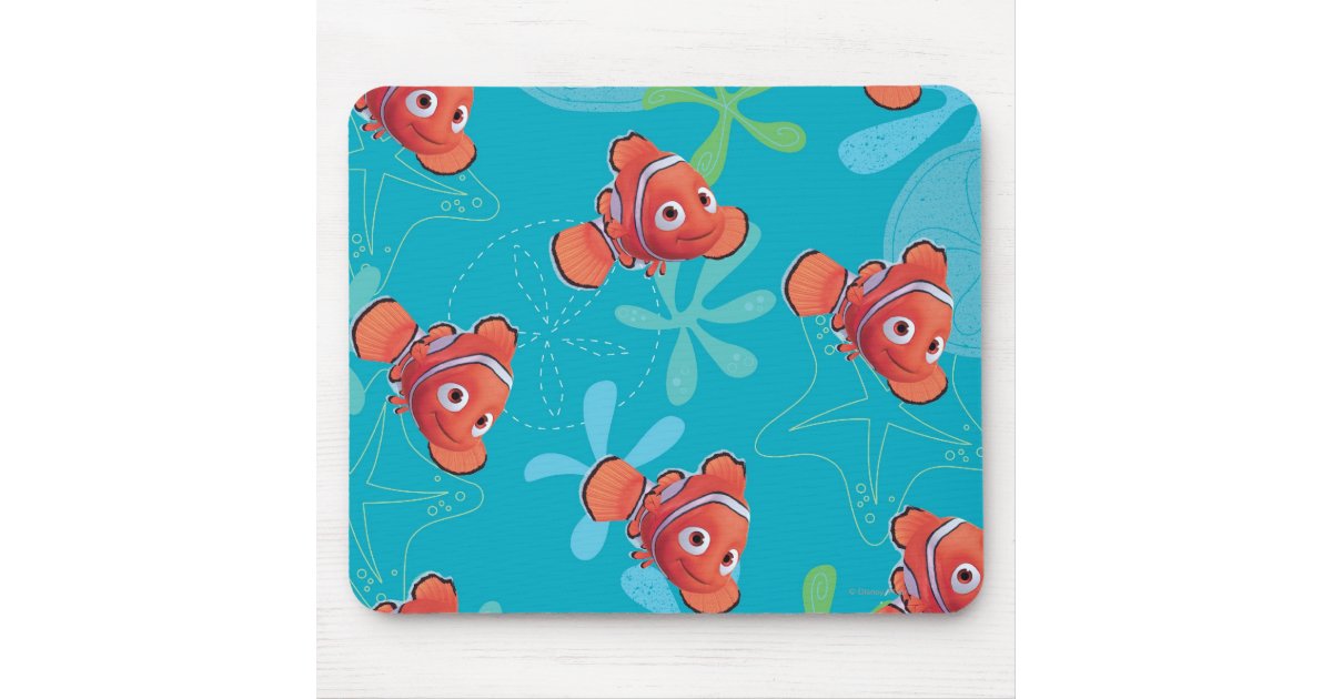 Nemo Teal Pattern Mouse Pad | Zazzle