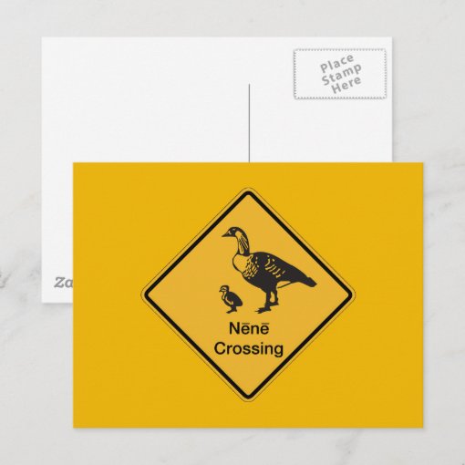 Nene Crossing, Traffic Warning Sign, Hawaii, USA Postcard | Zazzle