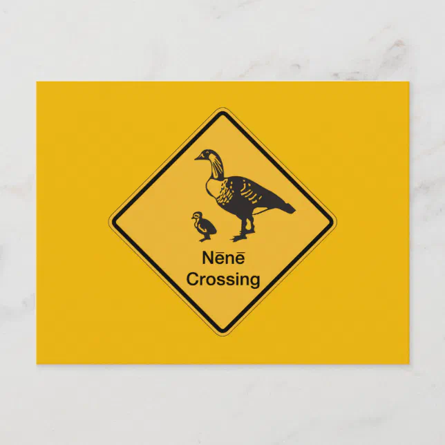 Nene Crossing, Traffic Warning Sign, Hawaii, USA Postcard | Zazzle