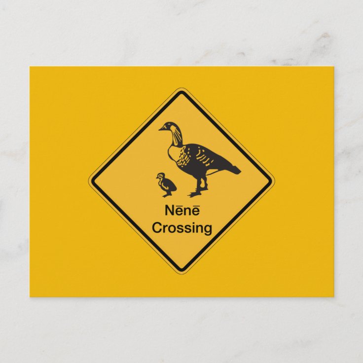 Nene Crossing, Traffic Warning Sign, Hawaii, USA Postcard | Zazzle