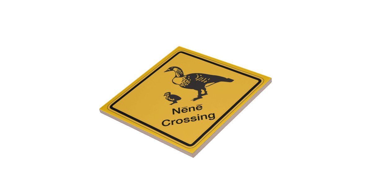 Nene Crossing, Traffic Warning Sign, Hawaii, USA Tile | Zazzle