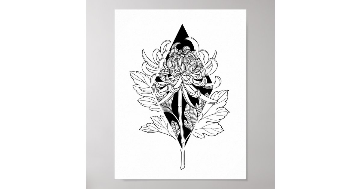 Neo Botanical Chrysanthemum Poster | Zazzle