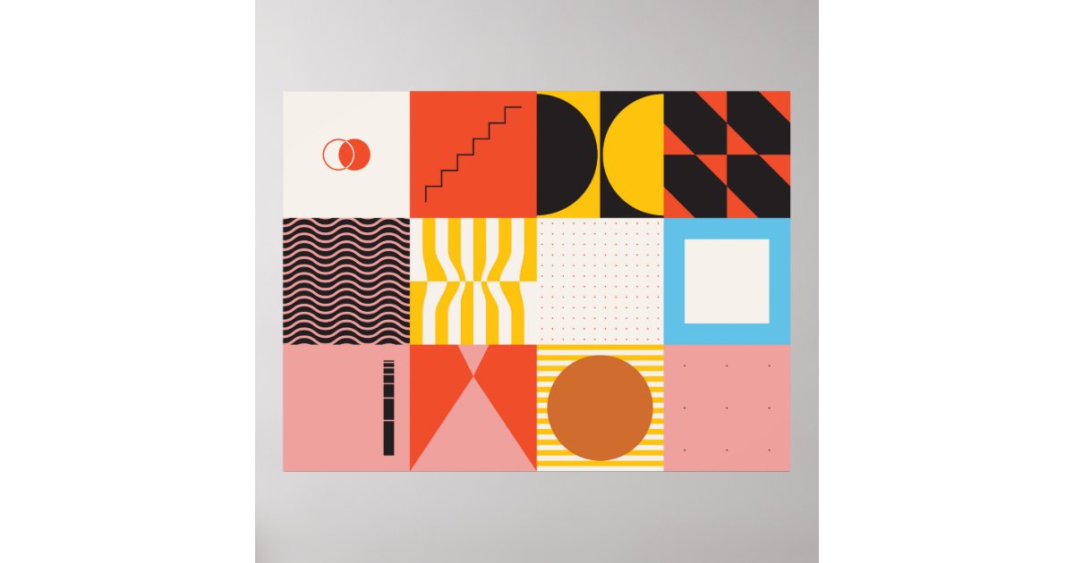 Neo Modernism artwork pattern made with abstract v Poster | Zazzle
