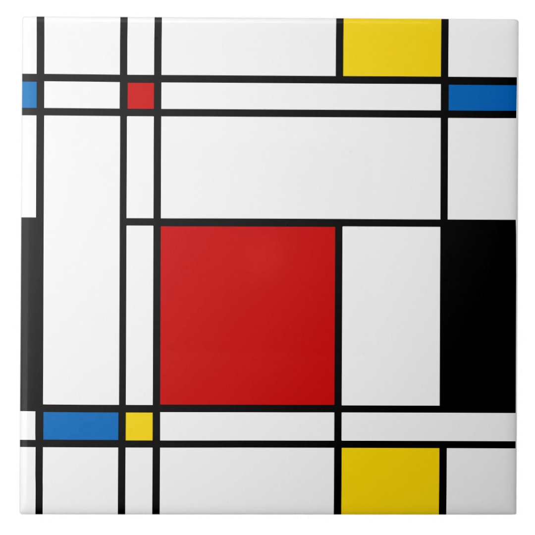 Neo-Plasticism Art Tile | Zazzle