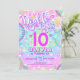 Neon 10th Birthday Invitation Double Digits | Zazzle