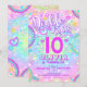Neon 10th Birthday Invitation Double Digits | Zazzle