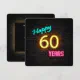 Neon 60th Birthday Sign glowing on brick Invitation | Zazzle