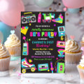 Neon 80s Birthday Party Invitation | Zazzle