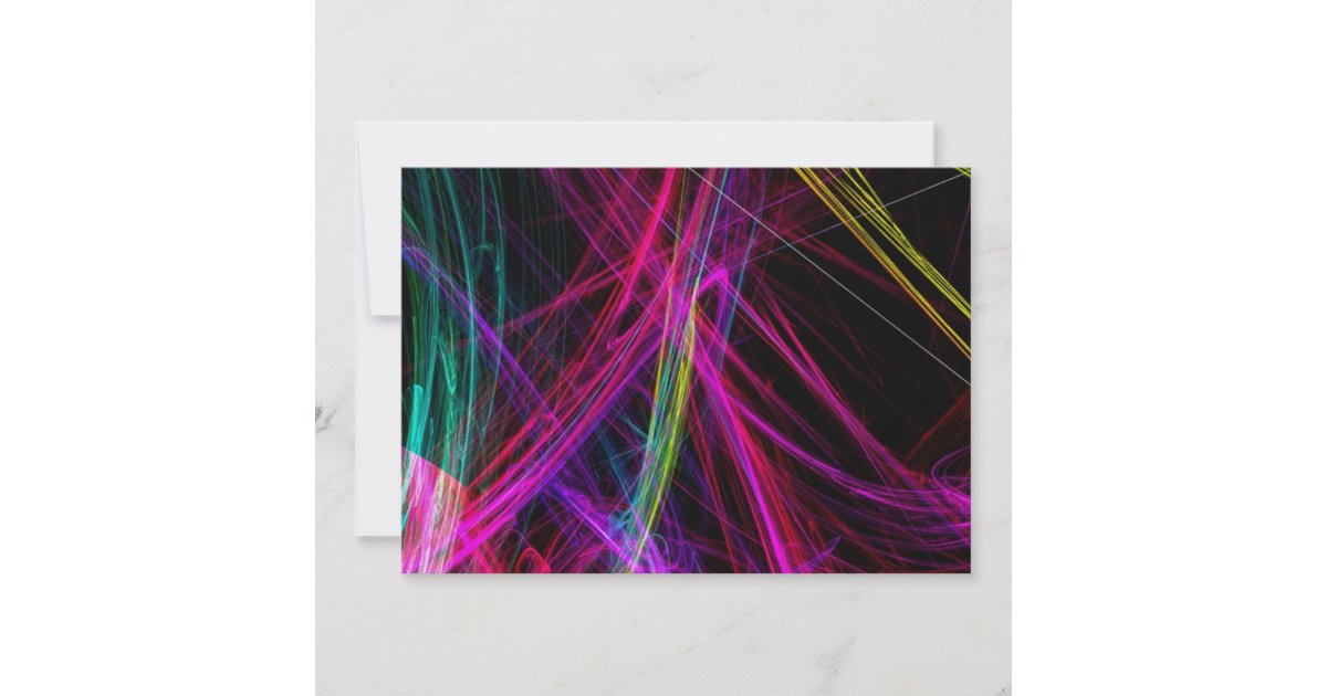 Neon Abstract Party Invitation | Zazzle