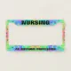 Neon Abstract Pattern Nurse License Plate Frame | Zazzle