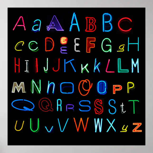 Neon Alphabet: The Original Poster | Zazzle