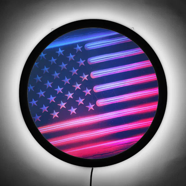 Neon American Flag LED Sign | Zazzle