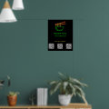 Neon Asian Noodle Bowl Social Media QR Codes Poster | Zazzle