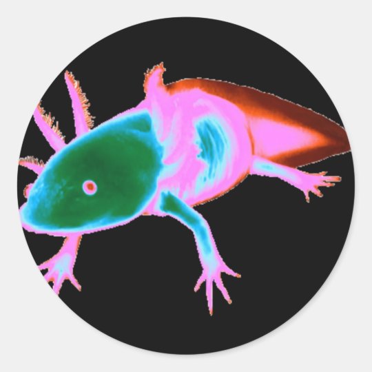 Neon Axolotl Stickers | Zazzle.com