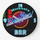 Neon BAR Clock | Custom Happy Hour Den Mancave | Zazzle