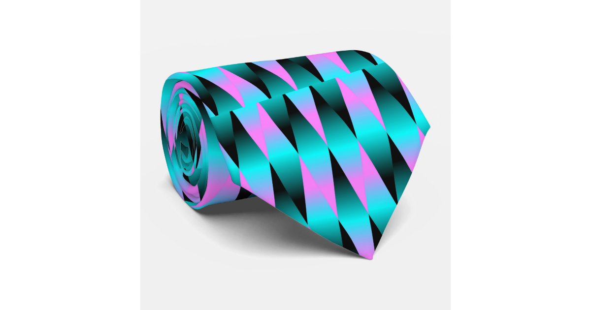 Neon Basket Weave Print Necktie | Zazzle
