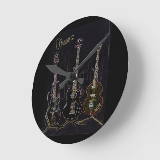 Neon Bass Clock | Zazzle