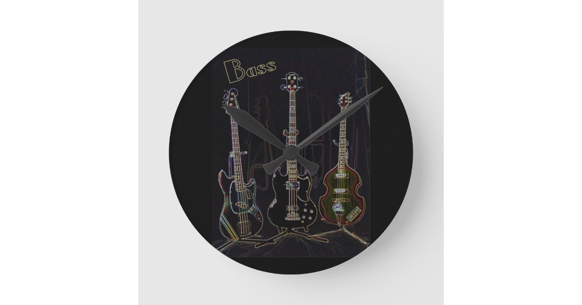 Neon Bass Clock | Zazzle