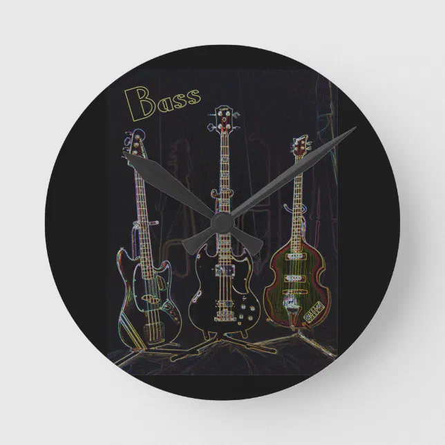 Neon Bass Clock | Zazzle