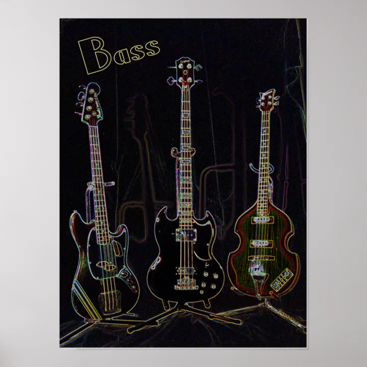 Neon Bass Print | Zazzle