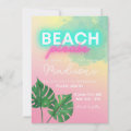 Neon Beach Please Save Date Bachelorette Party Invitation | Zazzle