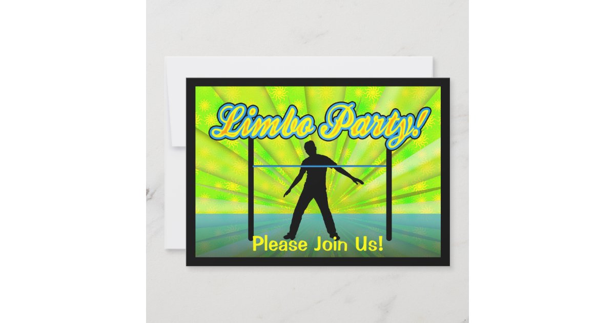 Neon/Black Silhouette Limbo Party Invitations | Zazzle