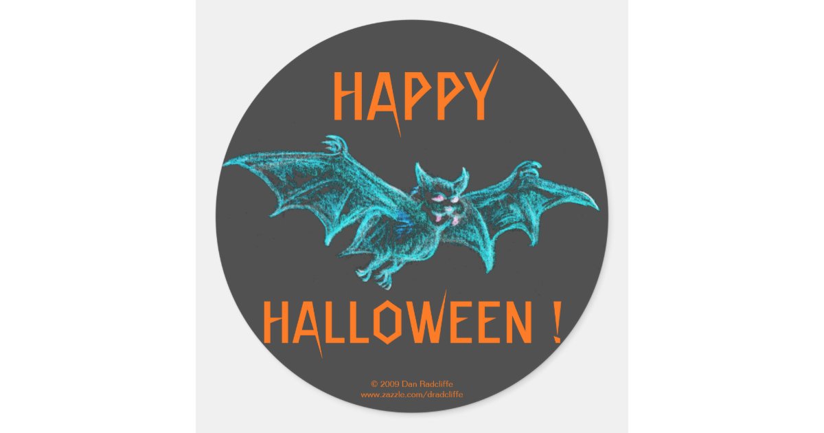Neon Blacklight Bat Classic Round Sticker | Zazzle