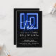 Neon Blue 10th Birthday Invitation | Zazzle