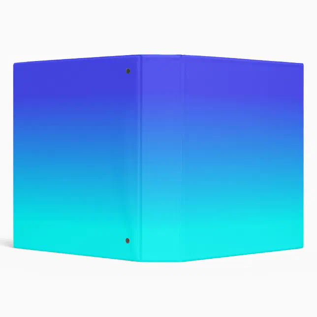 Neon Blue and Bright Neon Aqua Ombré Shade Color F 3 Ring Binder | Zazzle