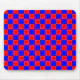 Neon Blue and Red Checkered Checkerboard Vintage Mouse Pad | Zazzle