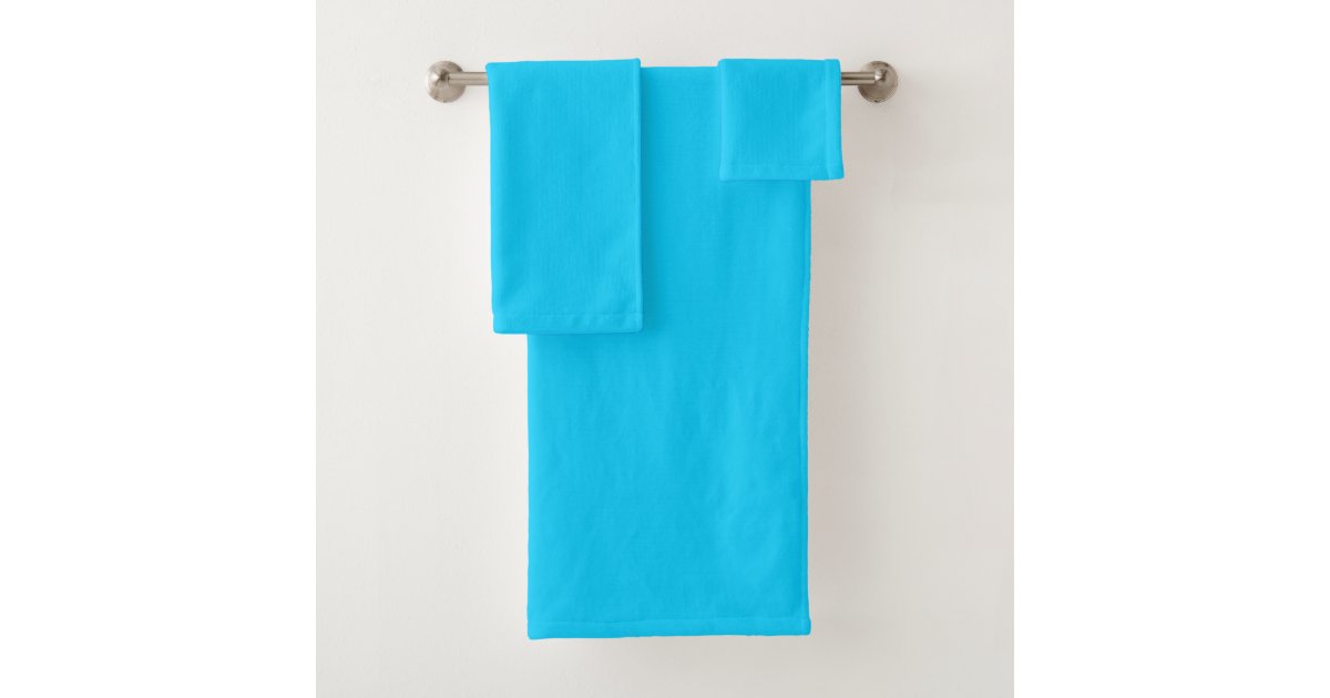 Neon Blue Bathroom Towel Set | Zazzle