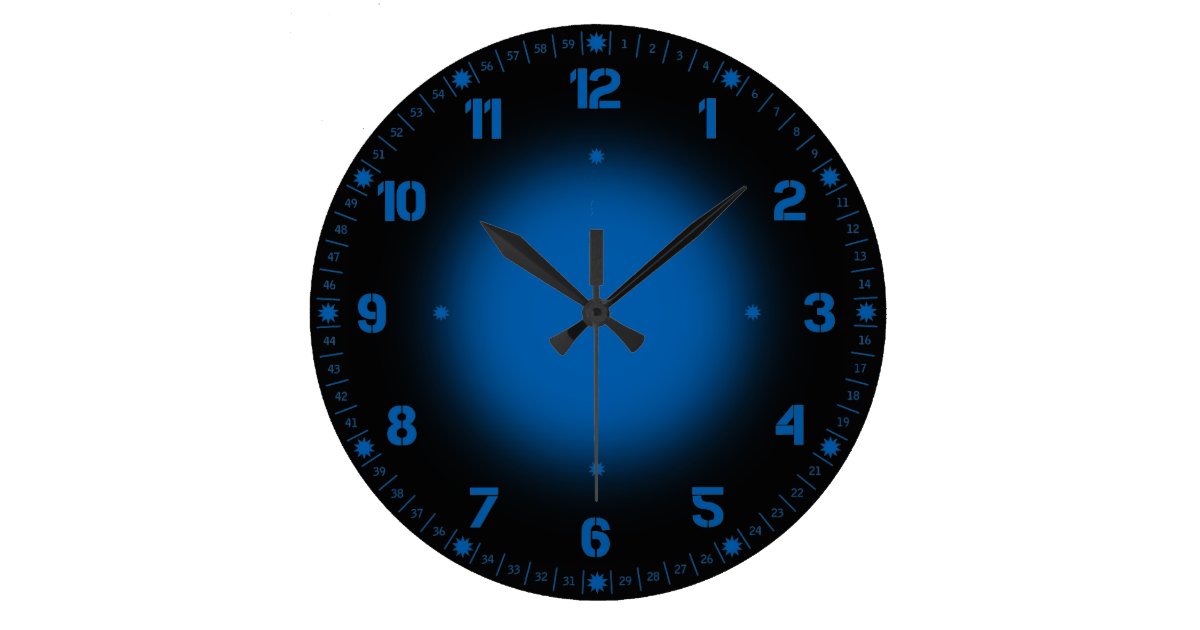 Neon Blue Large Clock | Zazzle
