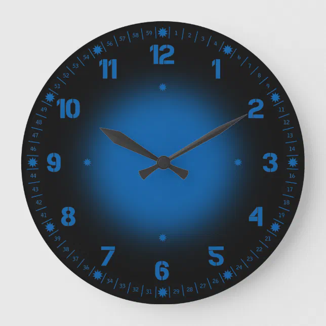 Neon Blue Large Clock | Zazzle