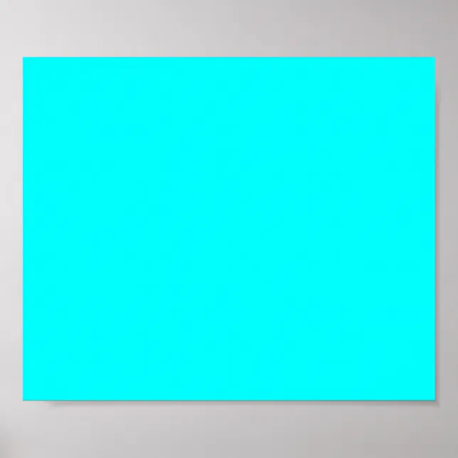 Neon Blue Solid Color | Classic Poster | Zazzle