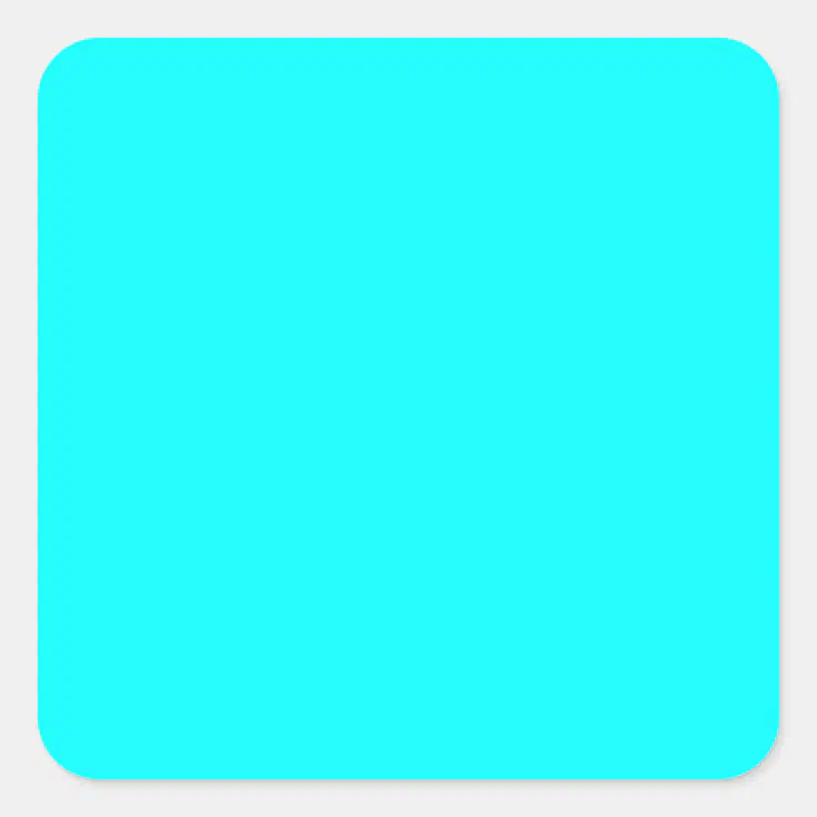 Neon Blue Square Sticker | Zazzle