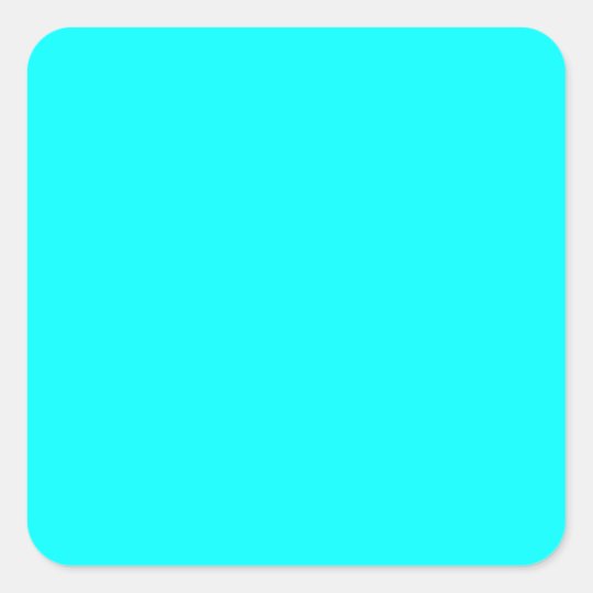Neon Blue Square Sticker | Zazzle.com