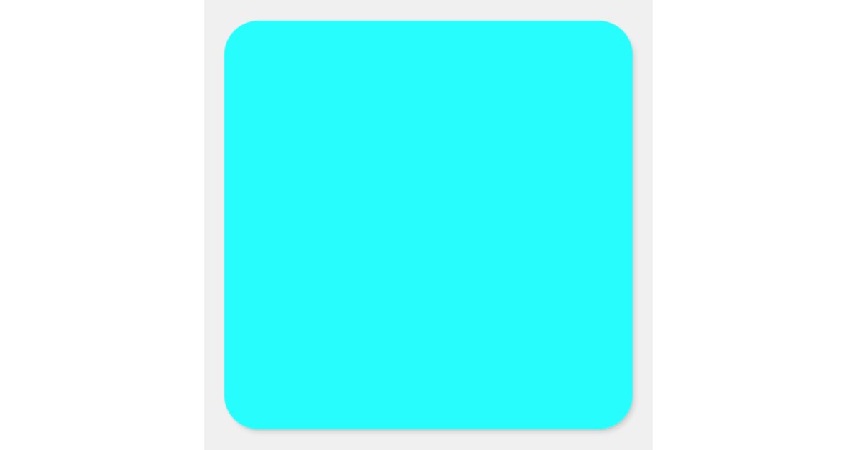 Neon Blue Square Sticker | Zazzle.com