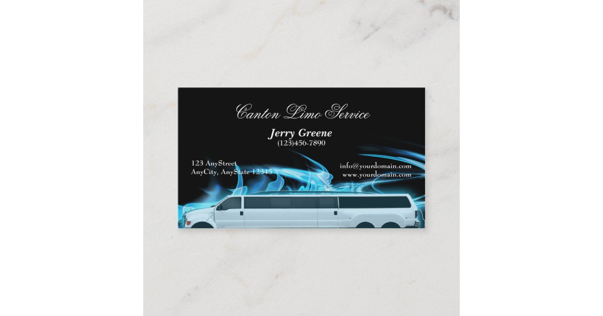 Neon Blue SUV Limousine Business Card | Zazzle