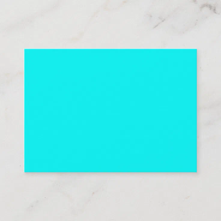 Neon Blue Teal Light Bright Fashion Color Trend Business Card | Zazzle
