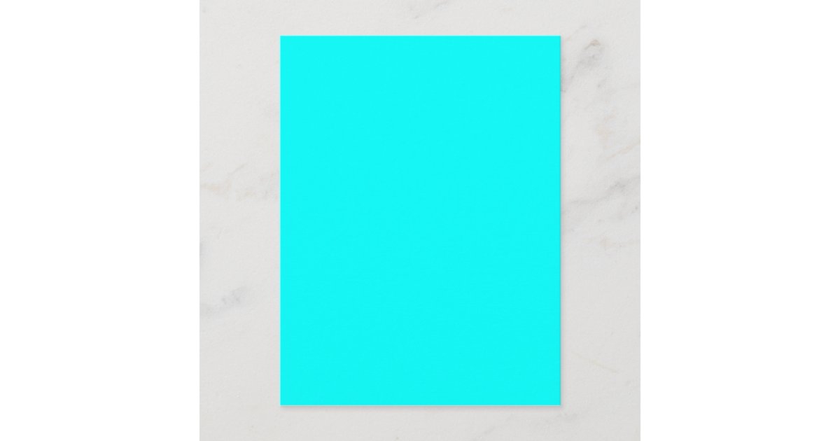Neon Blue Teal Light Bright Fashion Color Trend Postcard | Zazzle