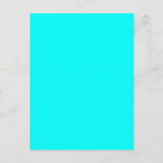 Neon Blue Teal Light Bright Fashion Color Trend Postcard Zazzle