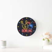 Neon Bowling Skittles Wall Clock | Zazzle